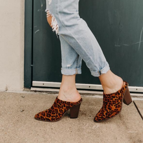 Shoes | Leopard Mule Heels 1 Left | Poshmark
